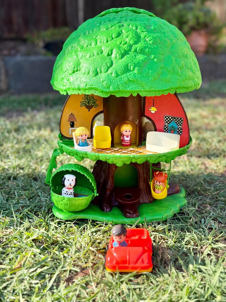 Vintage 1970s Toltoys Tree Tots Family Treehouse Rare Australian ...
