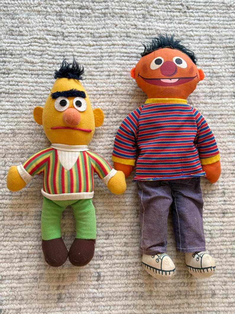 Vintage Sesame St Bert Stuffed Plush Toy - Etsy