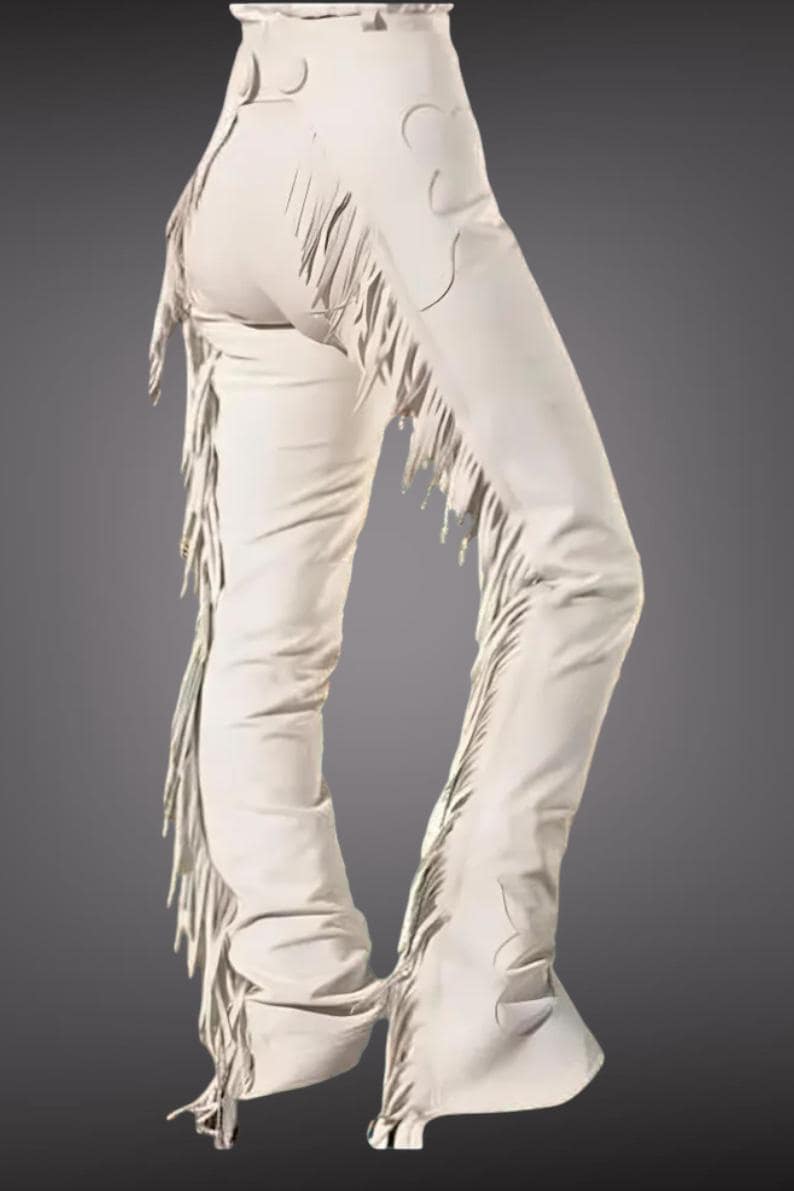 Women’s Western Cowgirl Suede Leather Chap Fringes - Women Riding ...