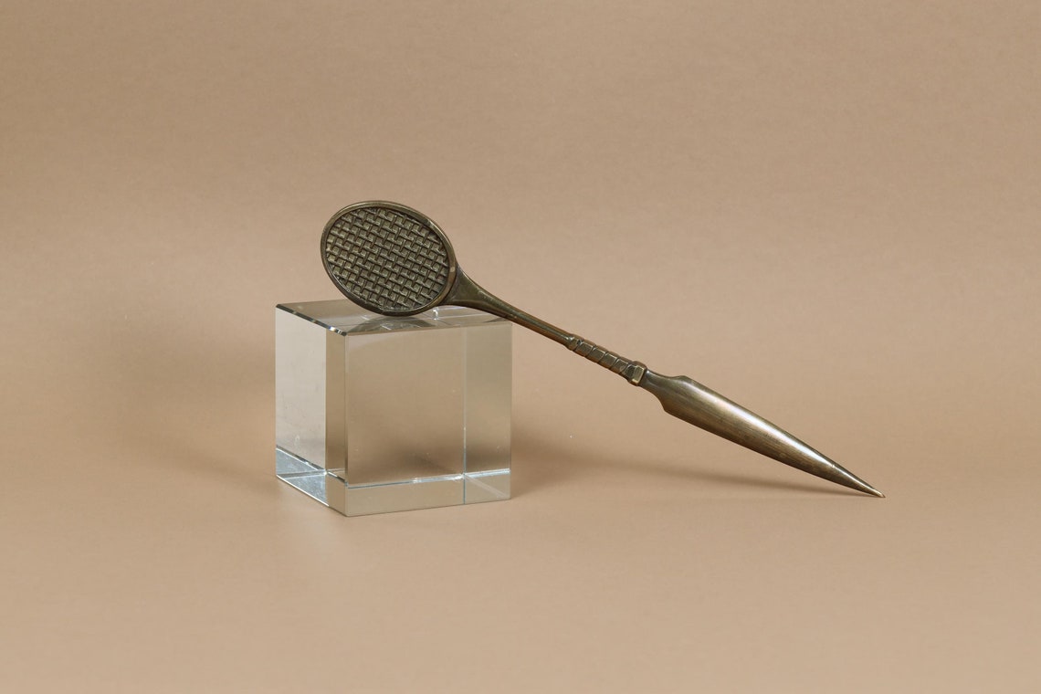 Vintage Brass Tennis Racket Letter Opener - Etsy