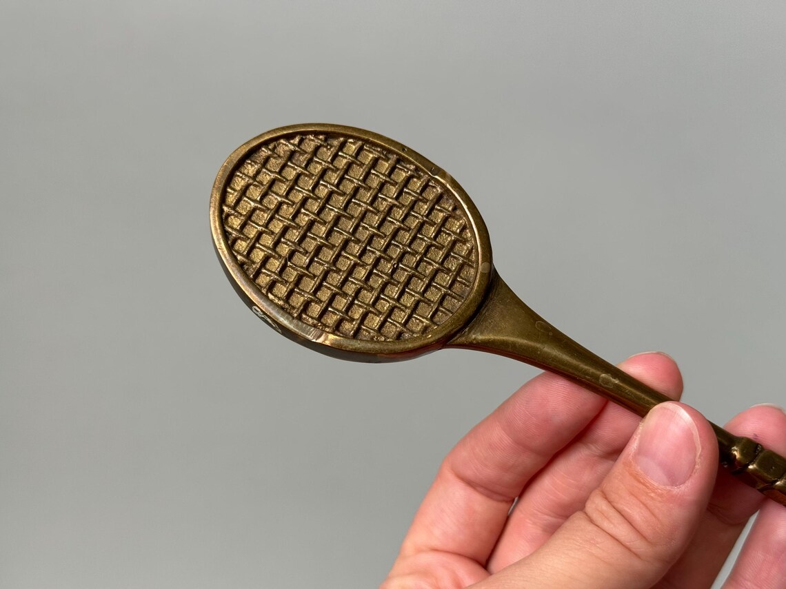 Vintage Brass Tennis Racket Letter Opener - Etsy
