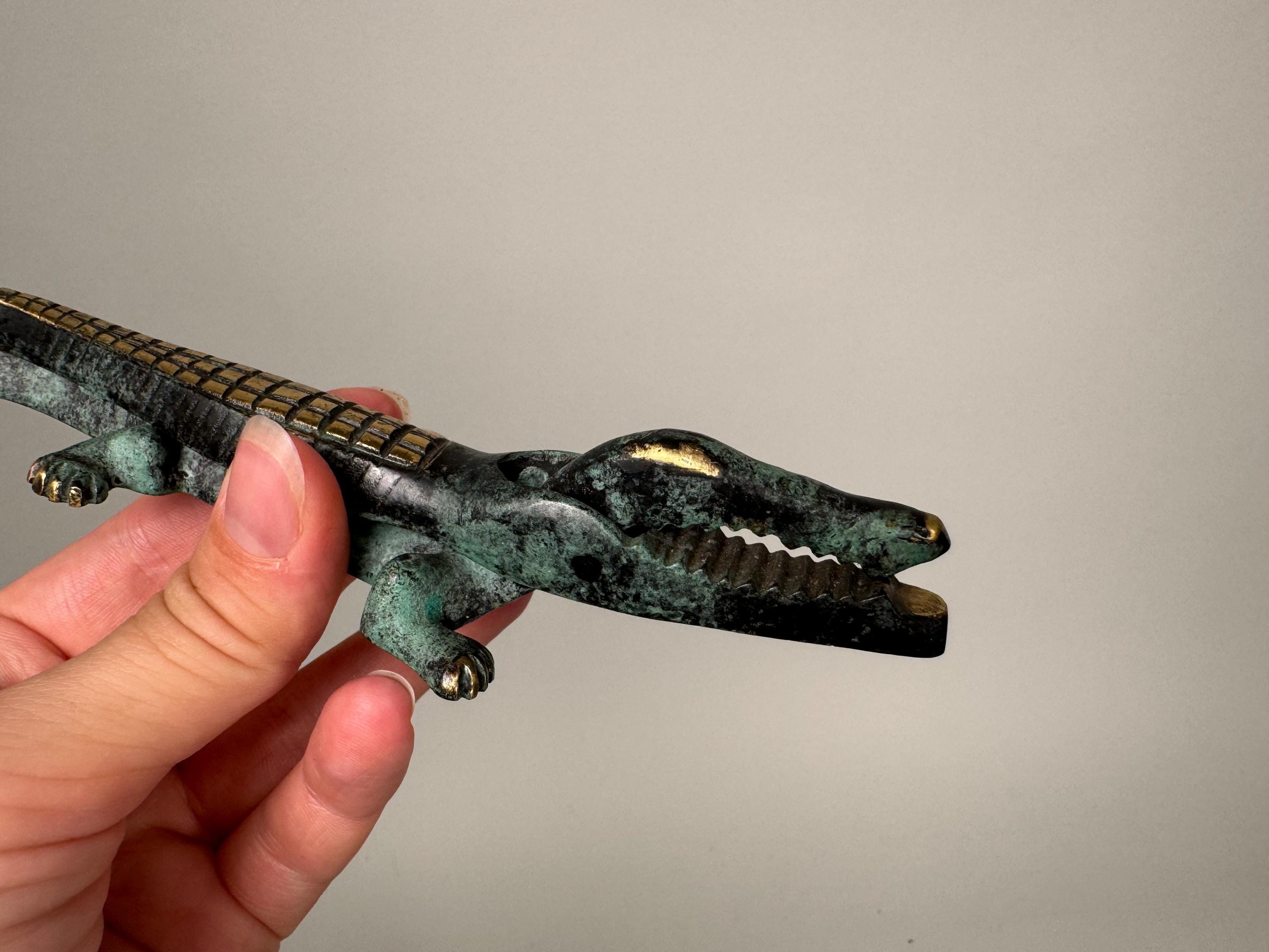 Walter Bosse Crocodile Nutcracker Vintage Mid Century Brass Alligator ...