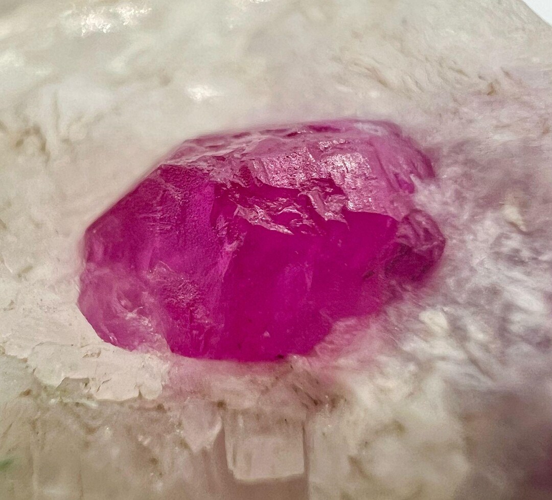 Fluorescent Ruby Crystal Specimen - 73g Natural Afghan Gemstone on ...