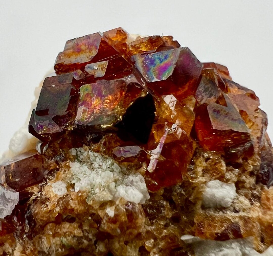 27 Gram Beautiful Natural Perfect Red Hessonite Garnet Crystals on ...