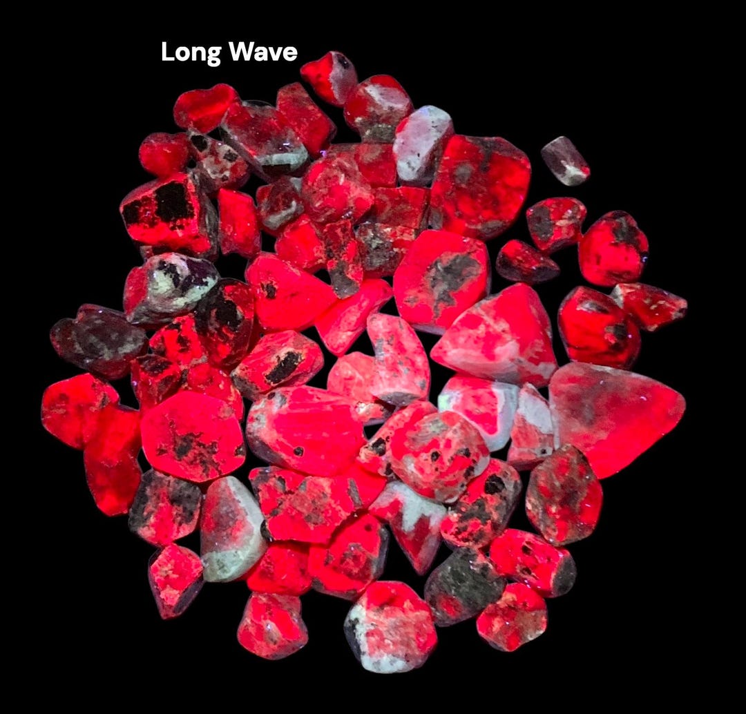 UV Reactive Ruby Corundum Crystals: Raw Afghanistan Specimens (125 ...