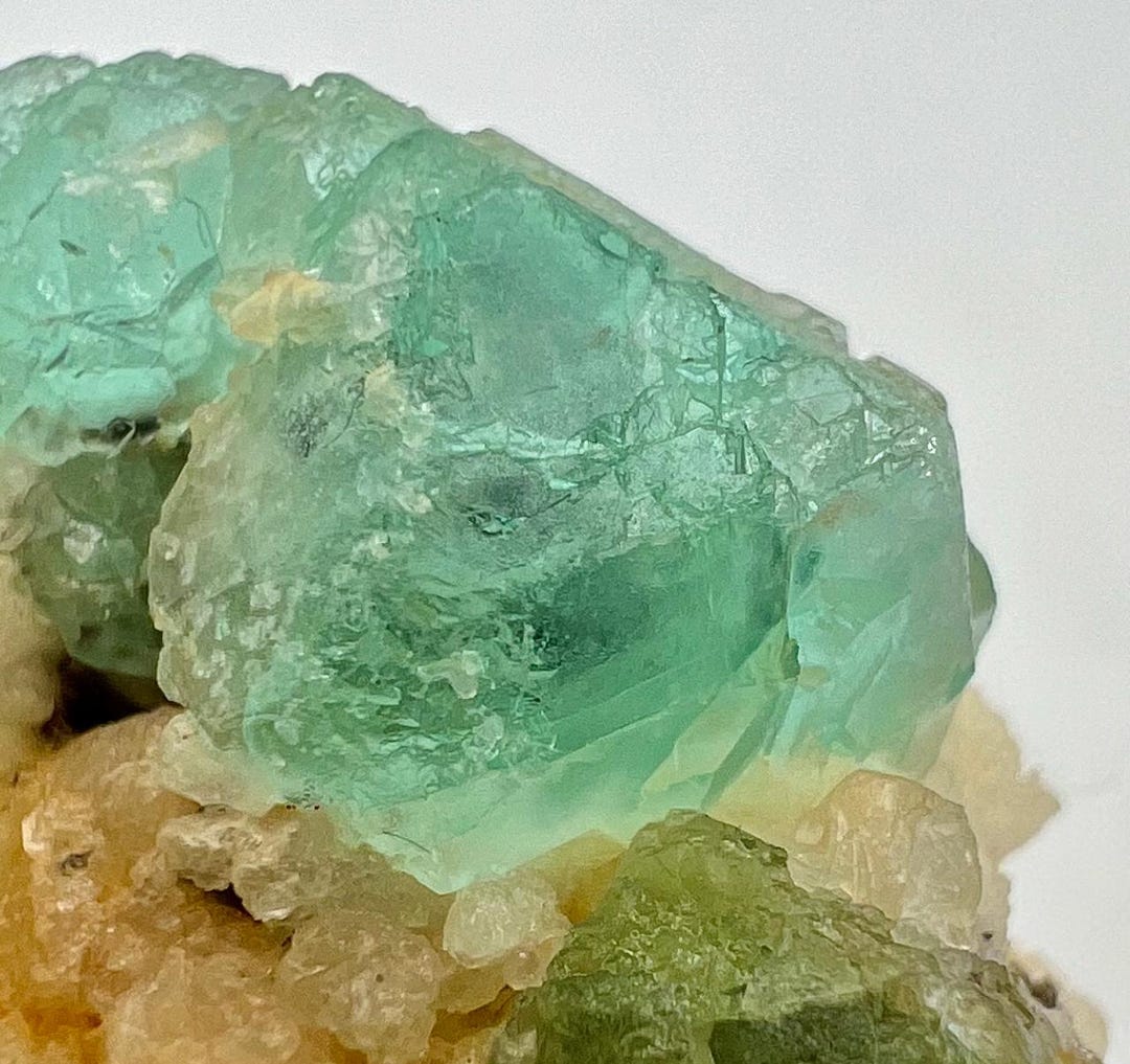 100 Cts Gorgeous Natural Extremely Rare Green Fluorite on Matrix ...
