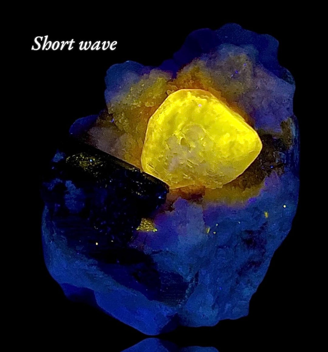 Fluorescent Apatite Crystal on Matrix With Tourmaline - Pakistan, 34 ...