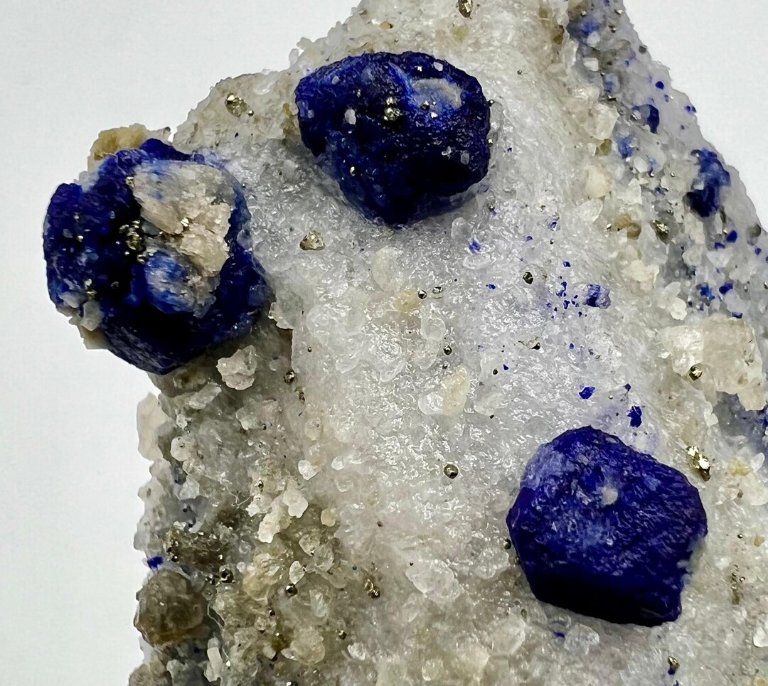 192 Gram Beautiful Natural Rare Lazurite Crystals on White Matrix With ...