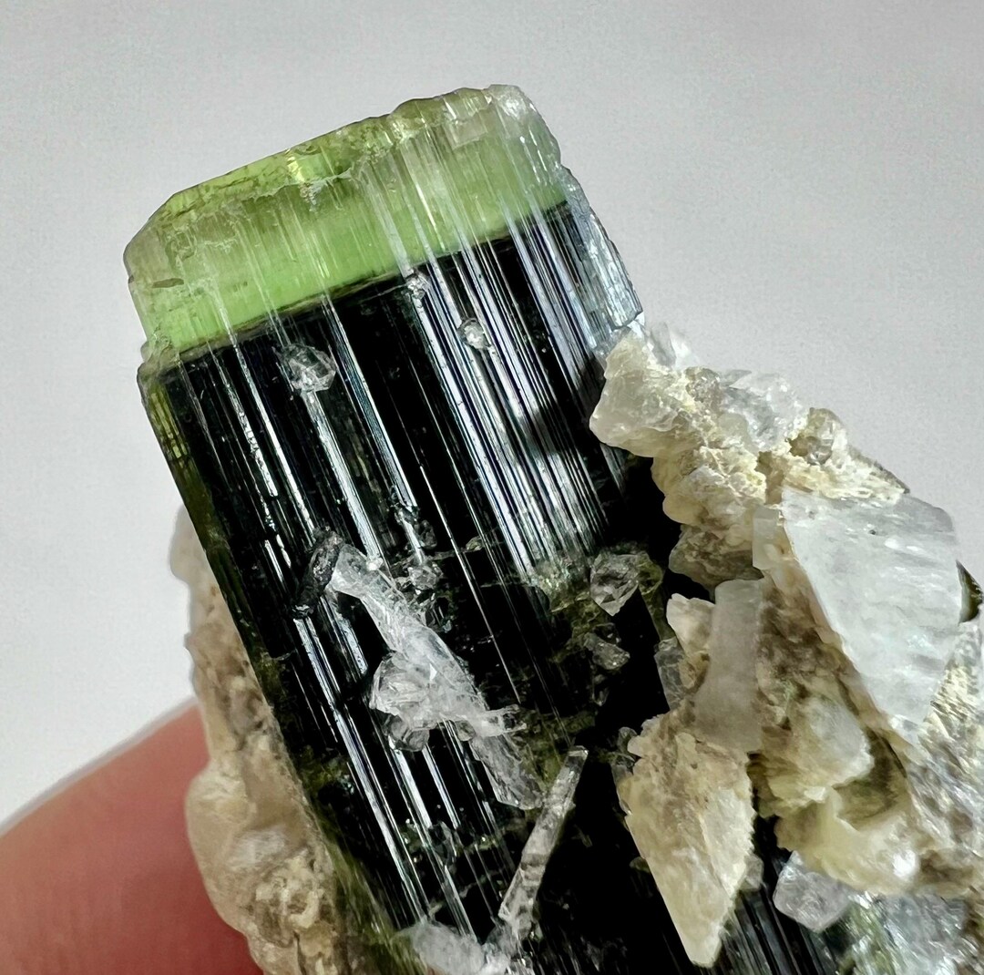 Green Cap Tourmaline Crystal on Feldspar – 45 CT, Pakistan - Etsy