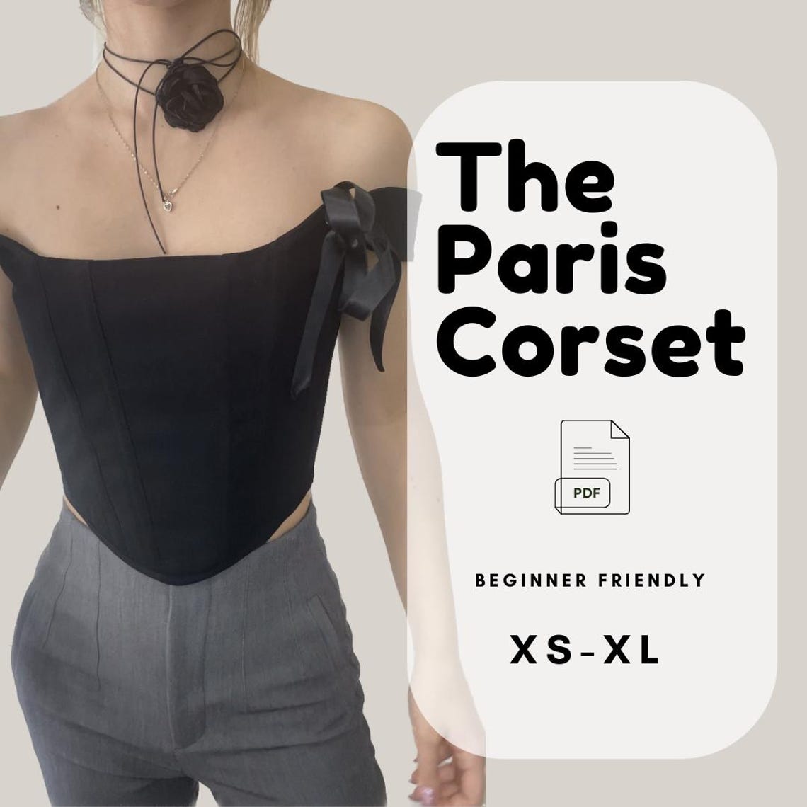 The Paris Corset Pattern | PDF Corset Sewing Pattern | 5 Sizes (XS-XL ...