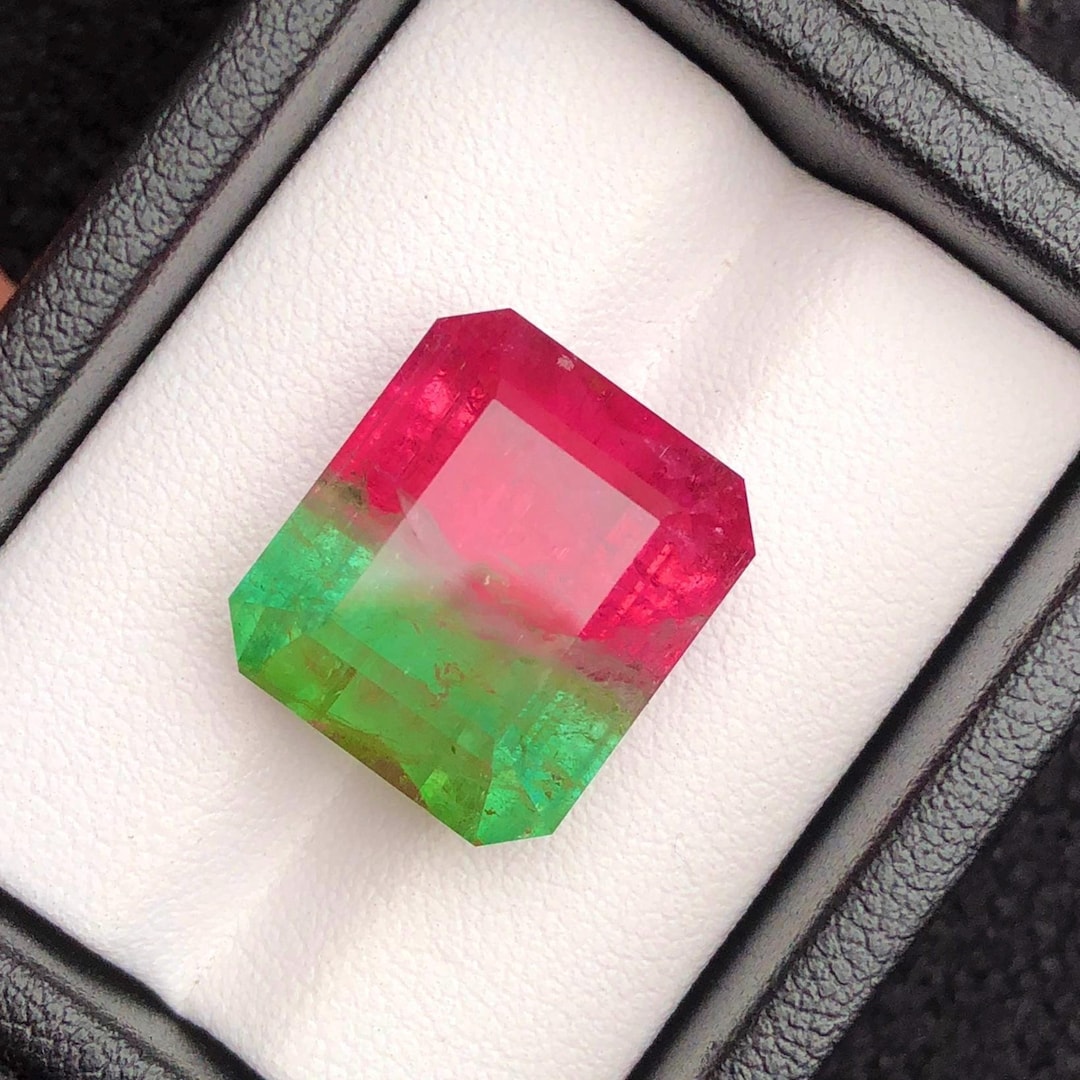25 Cts Amazing Natural Watermelon Tourmaline Loose Gemstone Bicolor ...