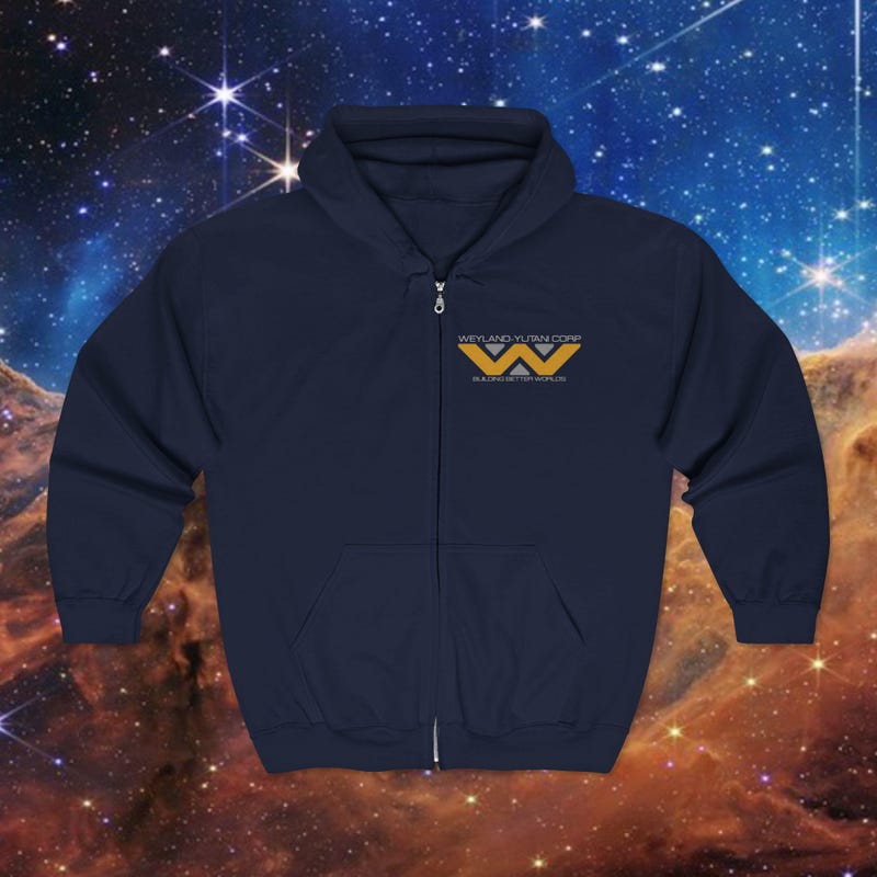 Mens Zip Hoodie Alien - Etsy