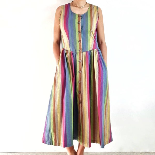 Rainbow Stripe Dress - Etsy