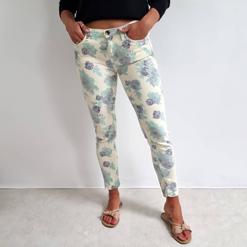 Vintage 80s Floral Jeans - Etsy UK