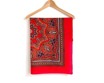 Bright Red Scarf - Etsy