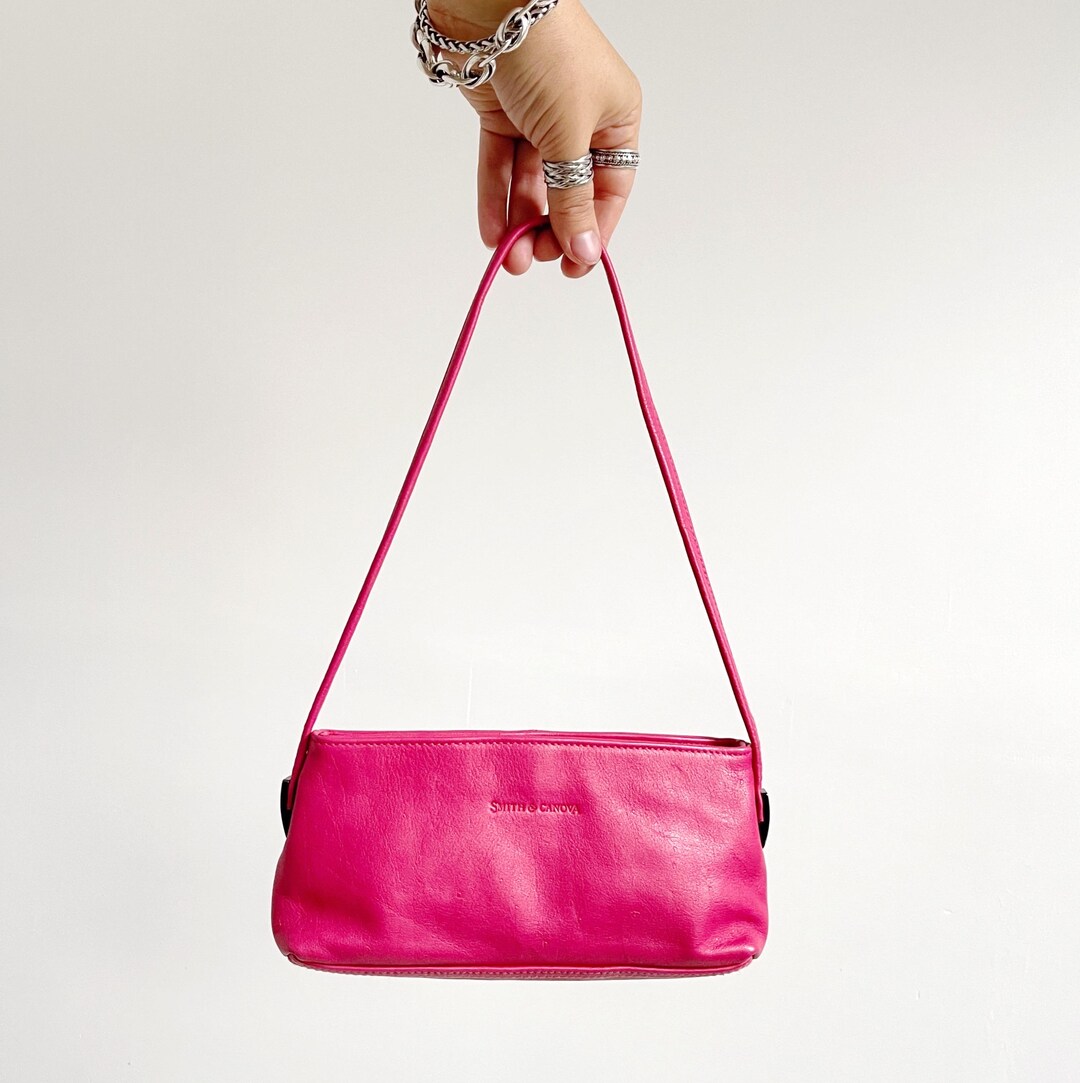 Y2K Vintage SMITH & CANOVA Hot Pink Baguette Handbag | 00’s Tiny ...