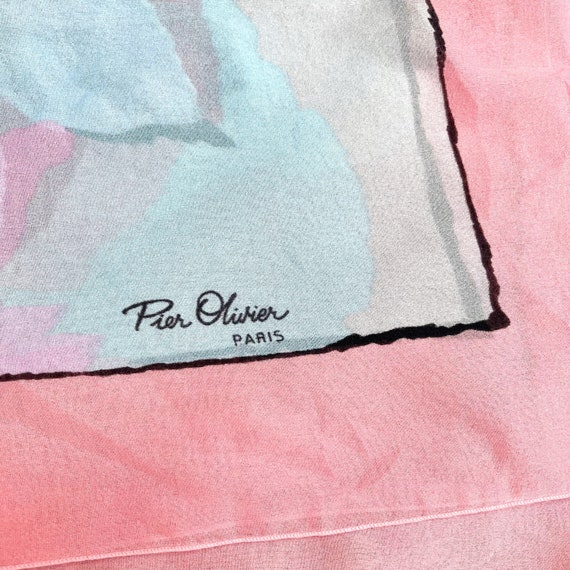 Vintage Pier Olivier Pastel Pink Scarf // Sheer Art P… - Gem