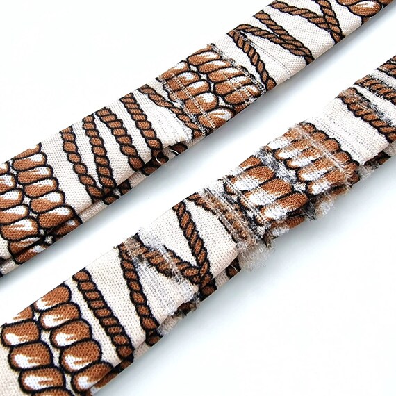 60’s Vintage Rope Print Midi Shirt Dress in Brown & B… - Gem