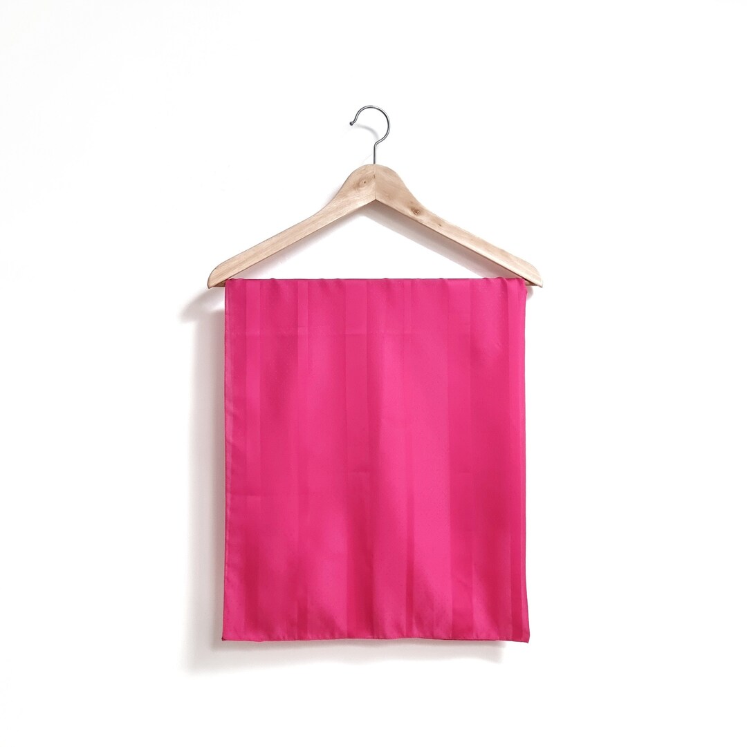 Vintage Fuchsia Pink Scarf W Jacquard Stripes | Plain Hot Pink Scarf ...