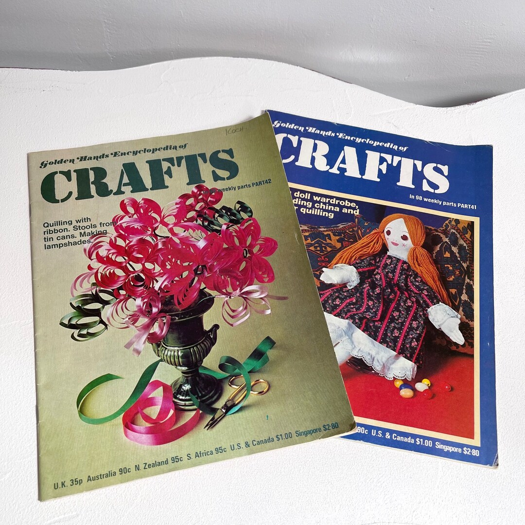 1975 Golden Hands Encyclopedia of Crafts, 2 X Vintage Magazines ...