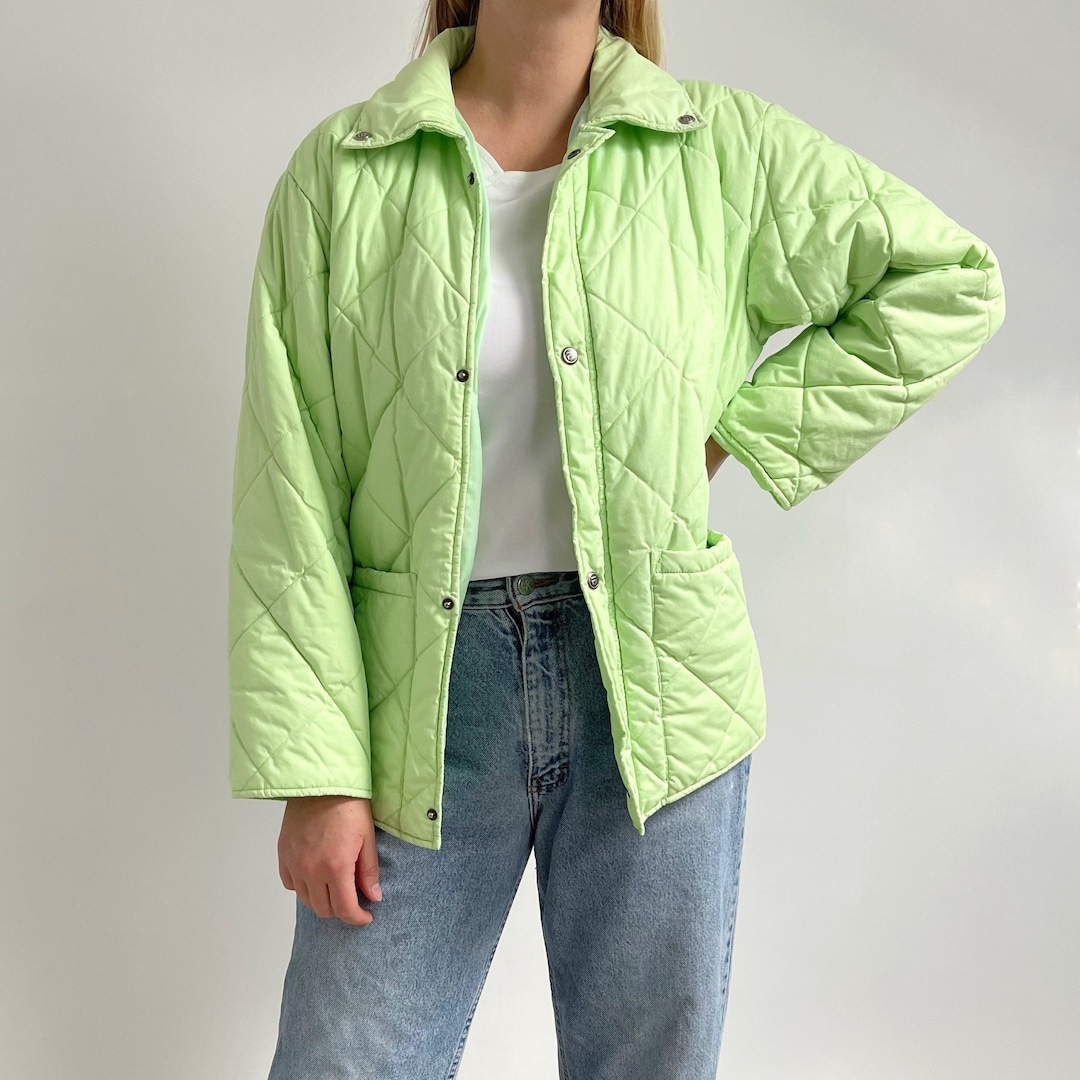 Vintage FILA Magic Line Padded Lime Green Jacket // Bright Unisex Coat ...