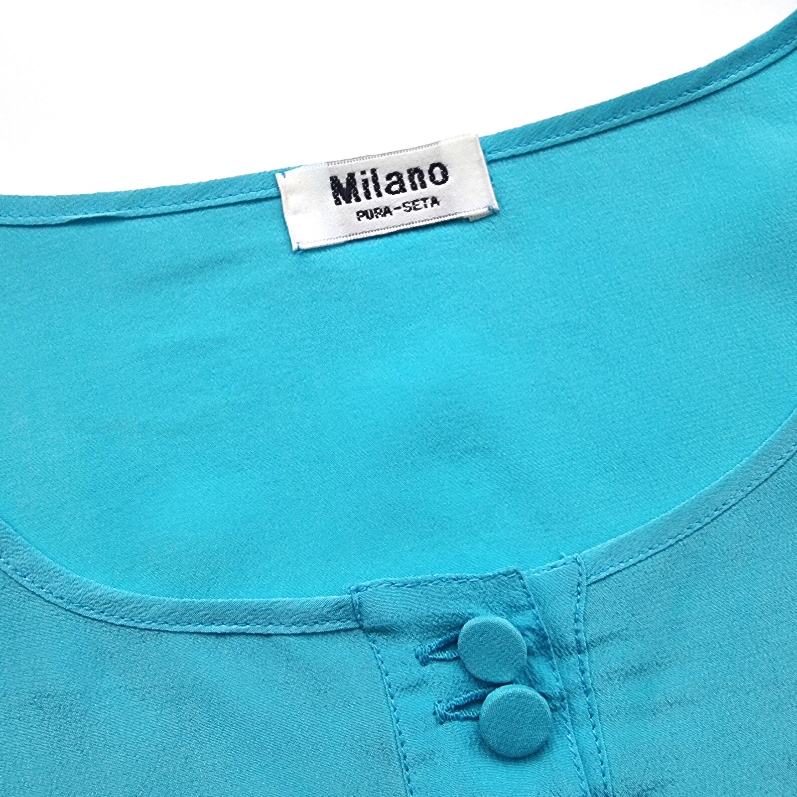 Vintage Bright Blue Silk Vest Blouse | Sleeveless Summer Top W Button ...