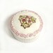 Vintage Floral Round China Box // Jewellery, Trinket Box in White ...