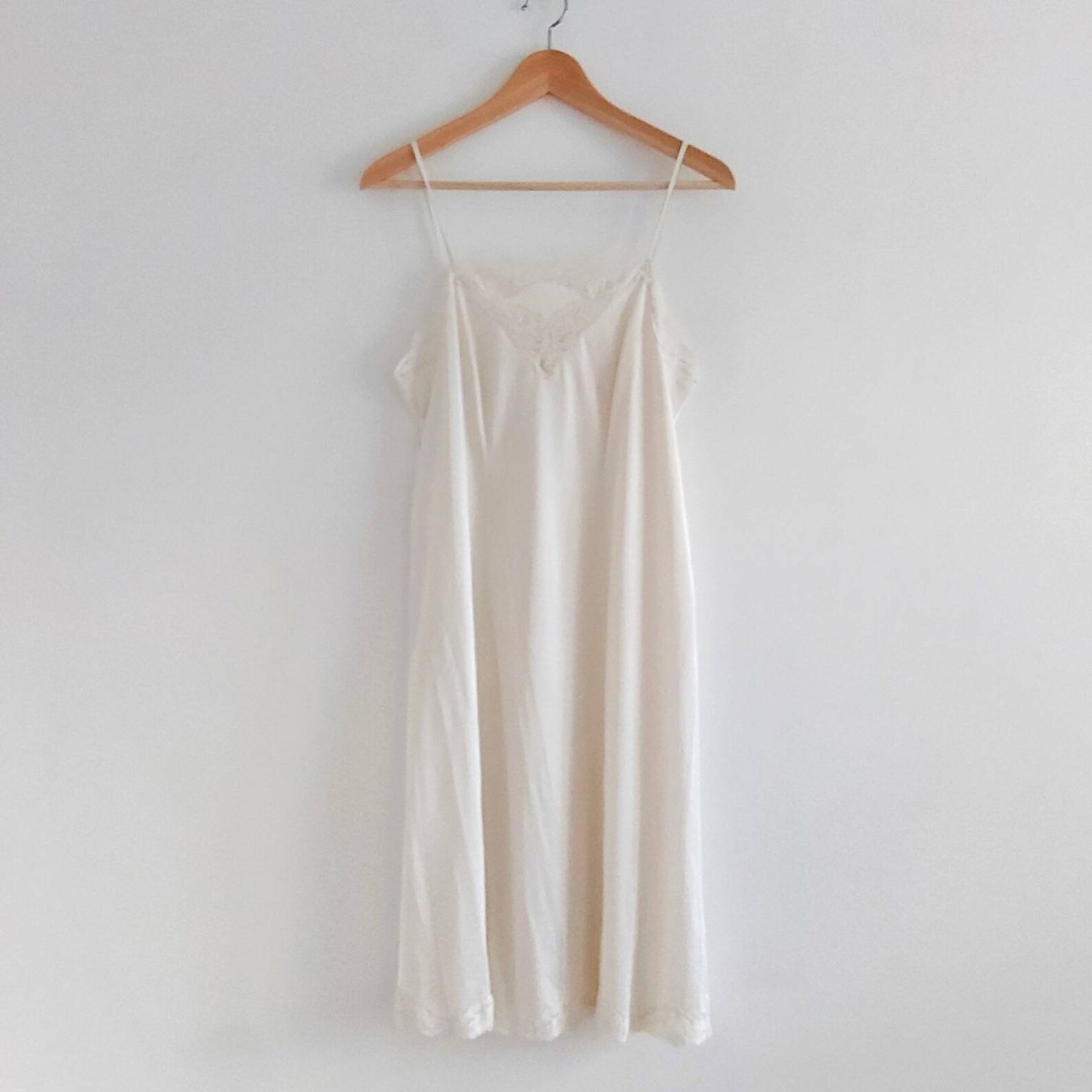 Vintage White Lace Midi Slip Dress / Nightie // Medium - Etsy UK