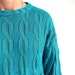 Vintage Mens Turquoise Blue Jumper // Bright Cable Knit Sweater by St ...