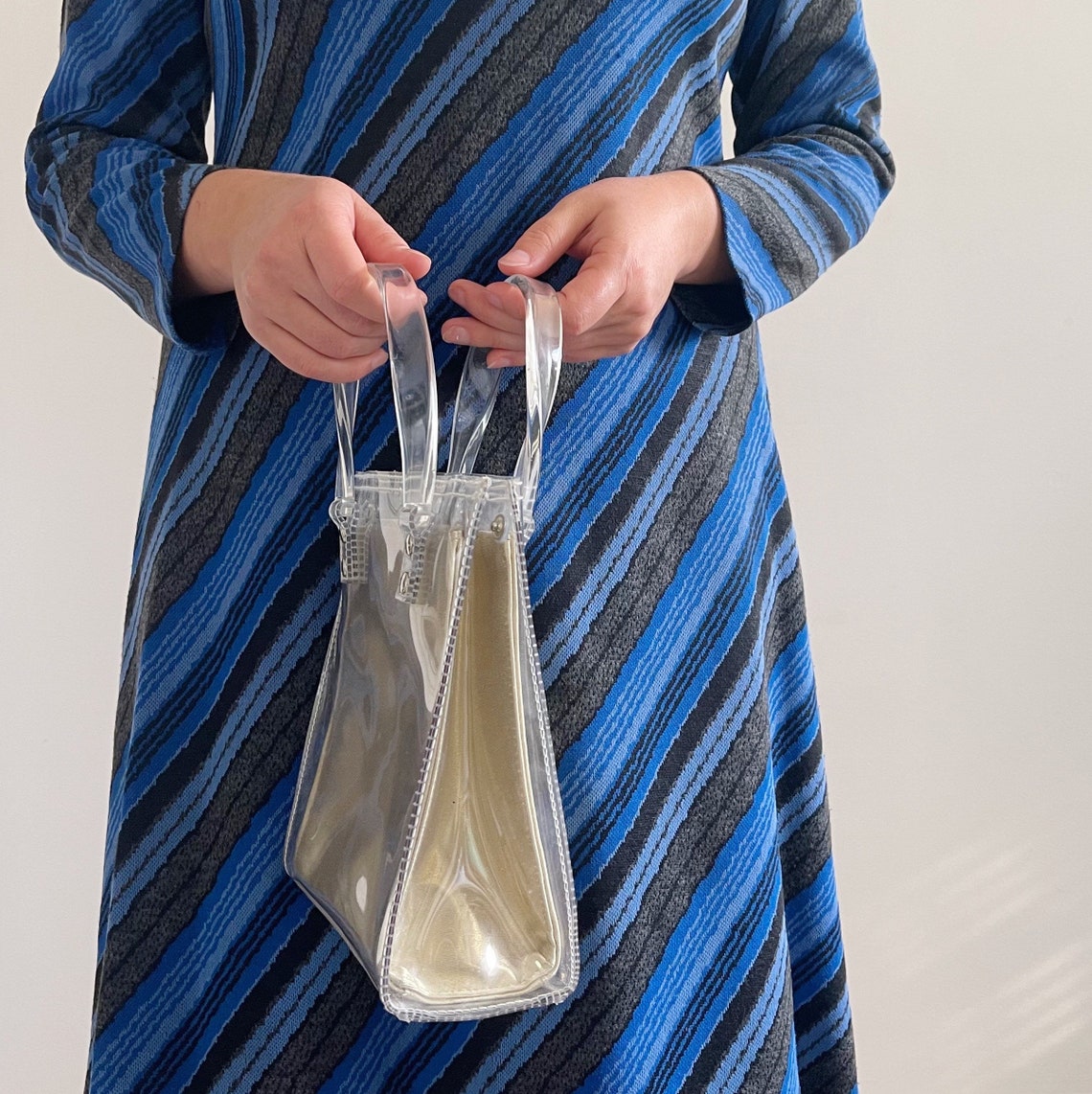 Vintage See Through Gold Handbag, Perspex Bag - Etsy