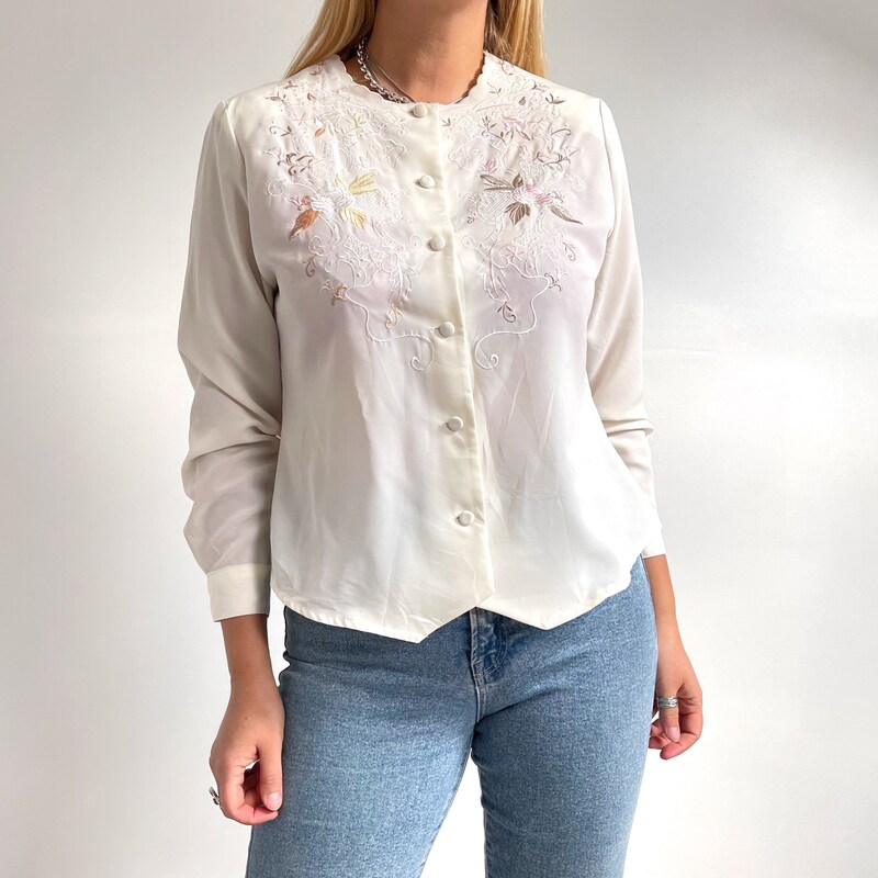 Cream Blouse - Etsy