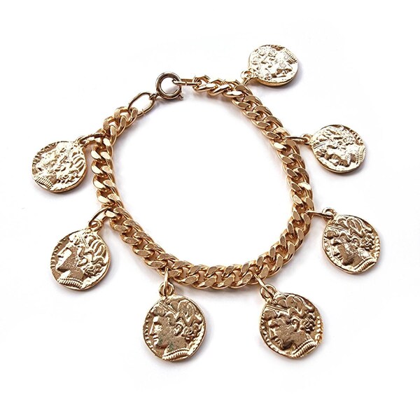 Gold Coin Bracelet - Etsy