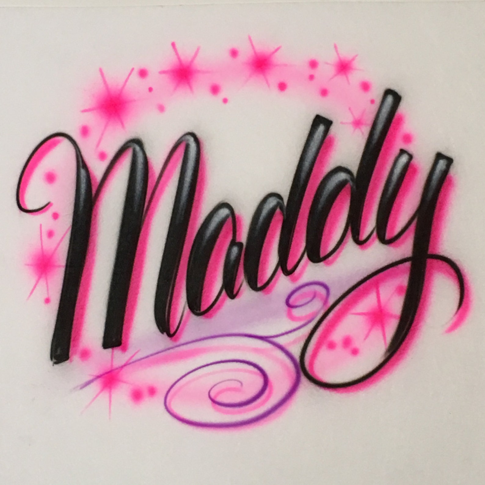 Airbrush Pink Name Design in Style Pictured T-shirt Size S M L - Etsy