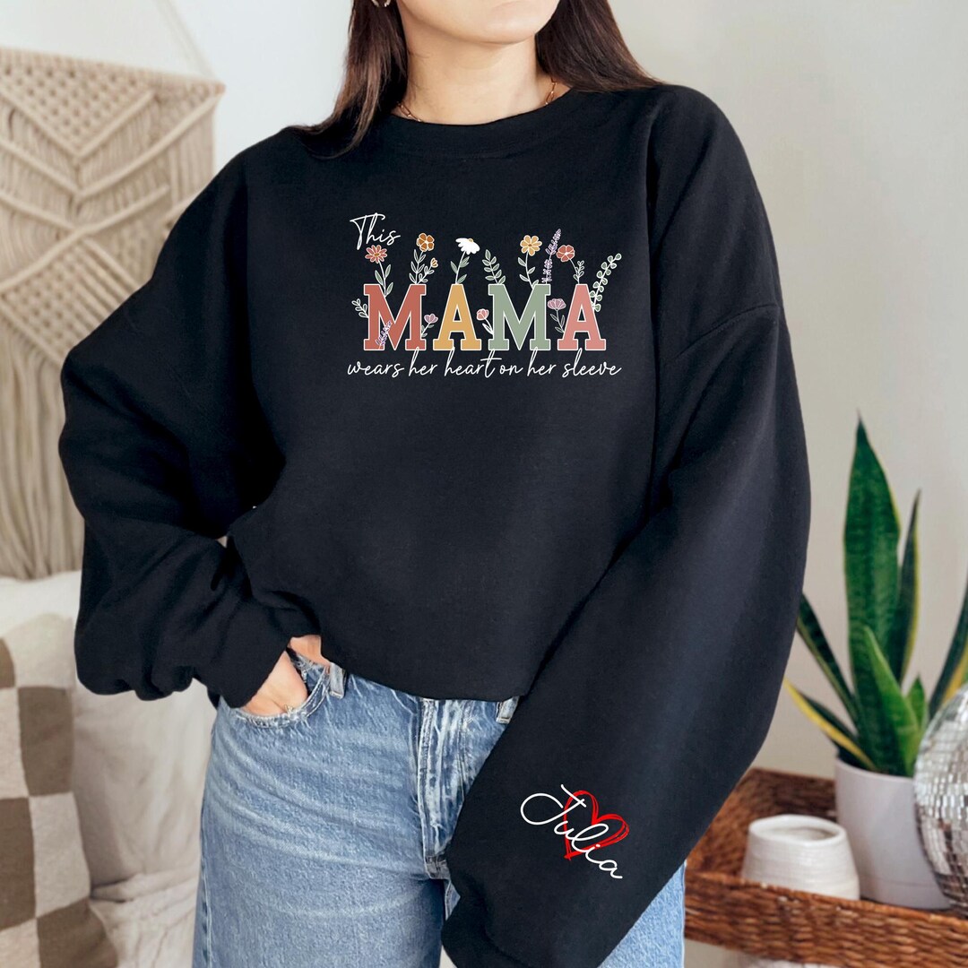Custom Mama Shirt, Custom Mama Shirt With Kid Name, Mama Floral ...