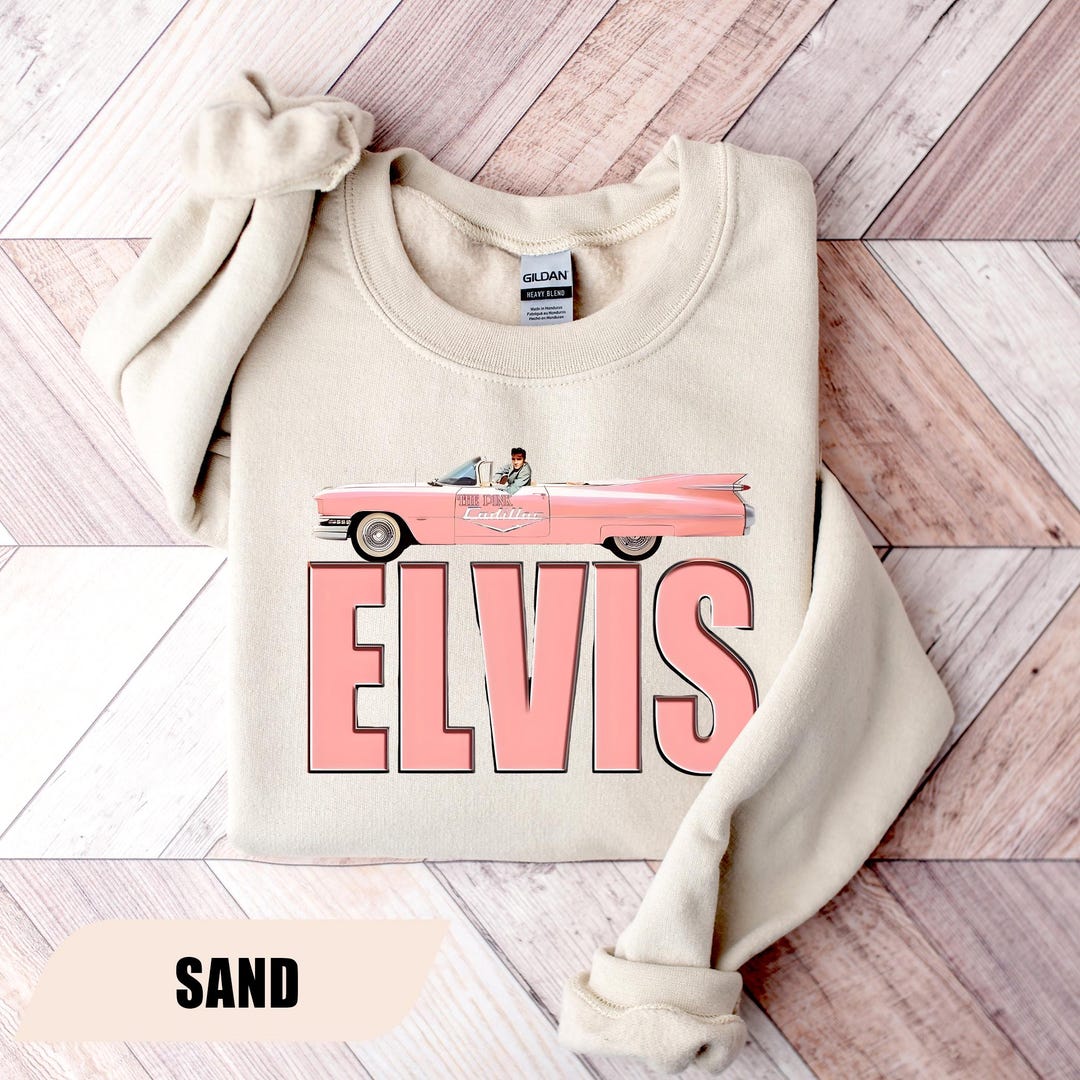 Elvis Presley Pink Sweatshirt, Womens Elvis Presley Gift, Elvis Presley ...