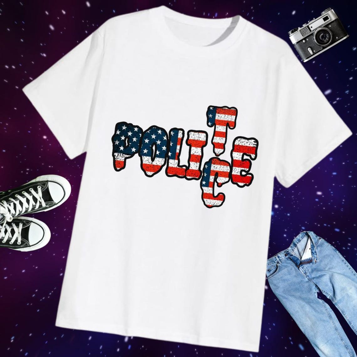 Police Shirt, Law Enforcement Tee, Cop Apparel, Thin Blue Line Top ...