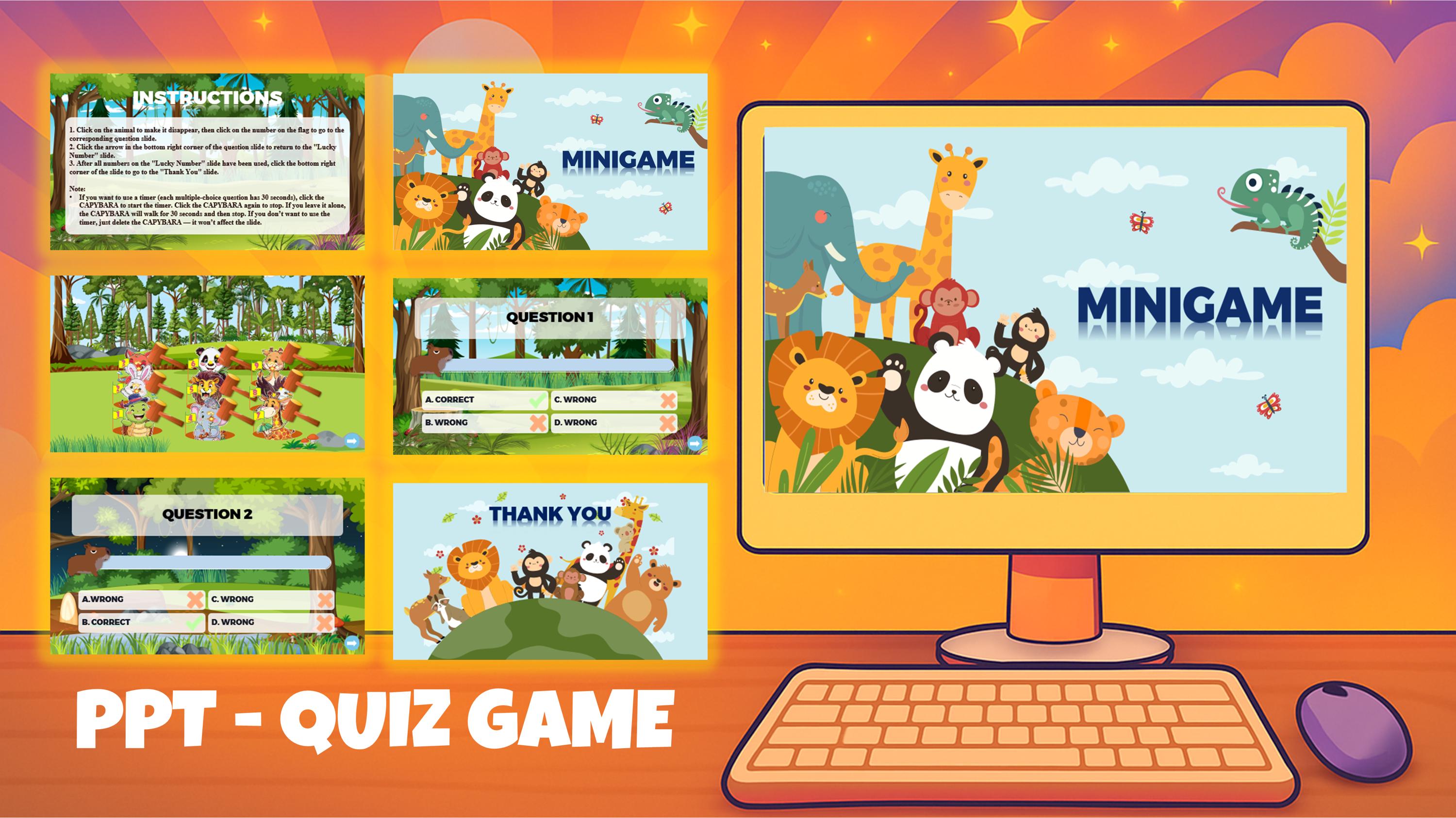 Powerpoint Games – Whack-a-mole Quiz Game (animal Theme) – PPT Game for ...
