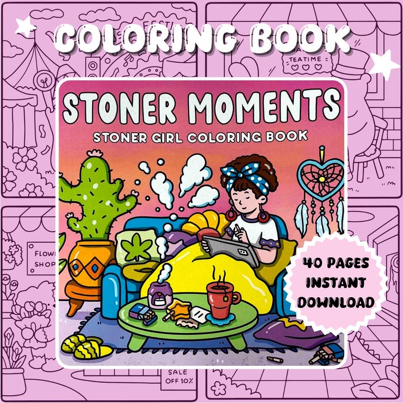 Stoner Cute Coloring - Etsy