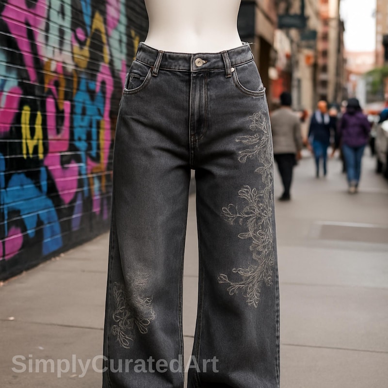 Embroidered Jeans Mens - Etsy