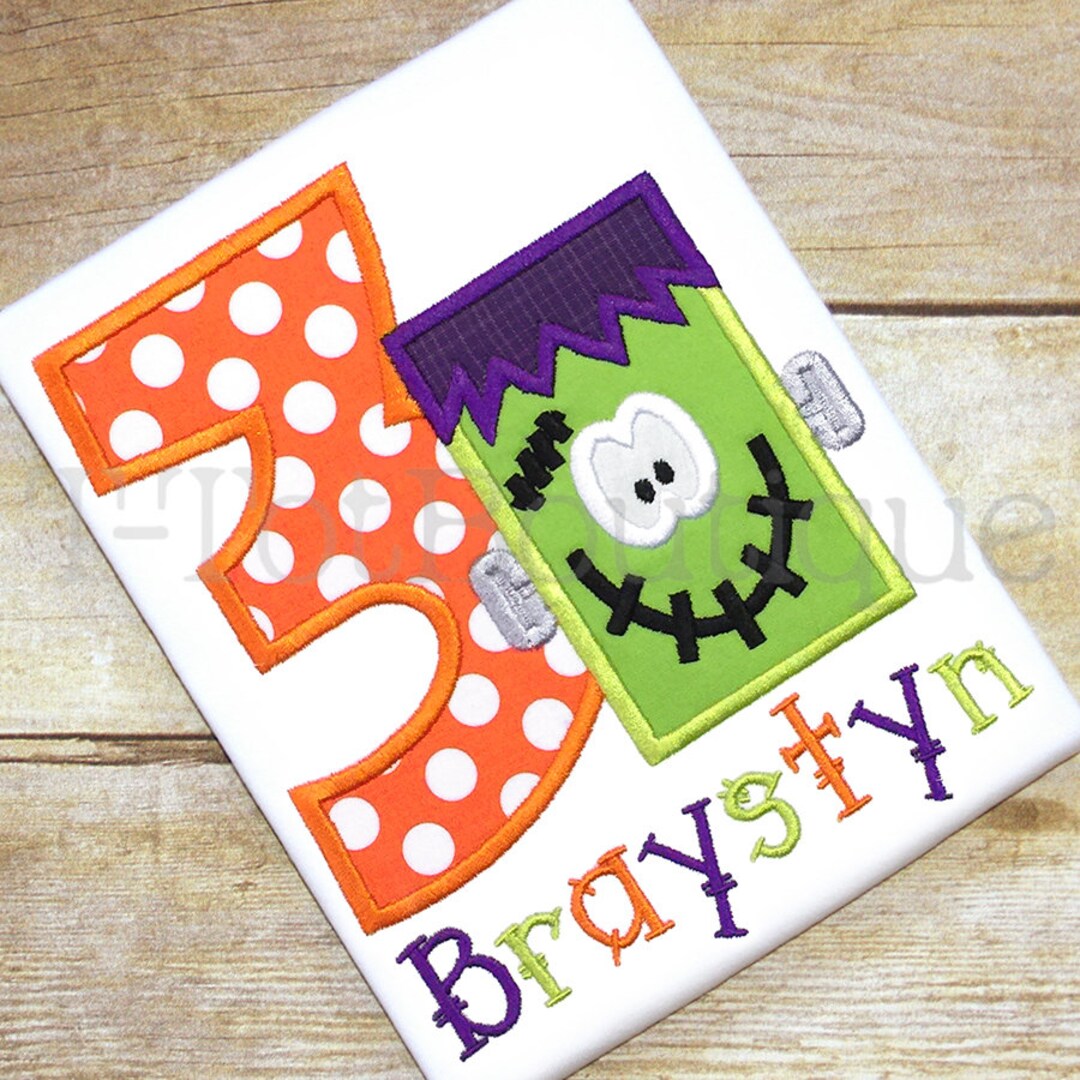 Silly Frankenstein Birthday Halloween Embroidered Shirt Monster Mash ...