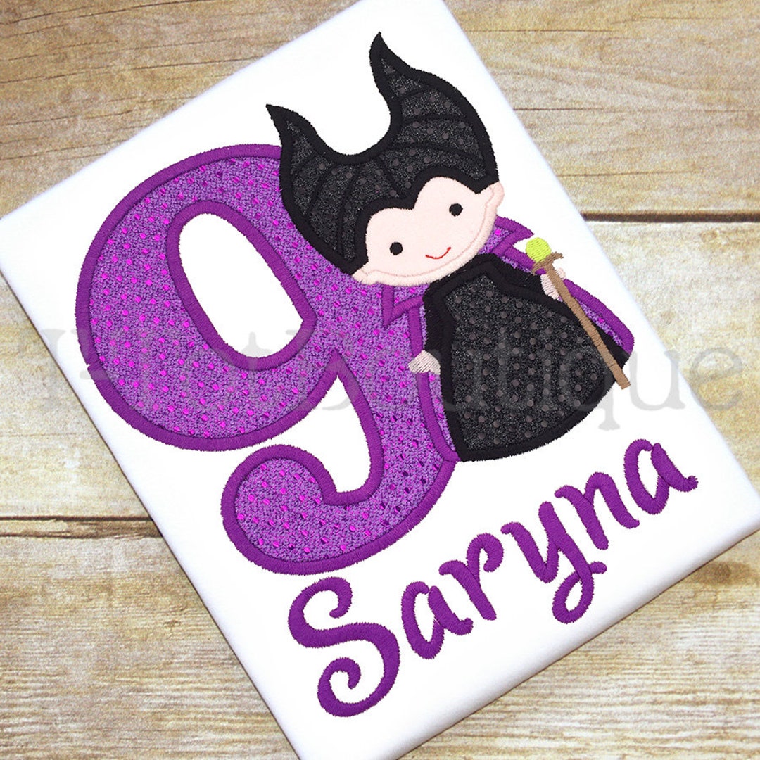 Maleficent Villain Inspired Embroidered Shirt Initial or Birthday ...