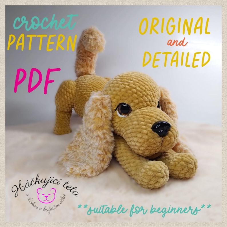 Original Crochet Cocker Spaniel Pattern – Amigurumi Dog, DIY Stuffed ...