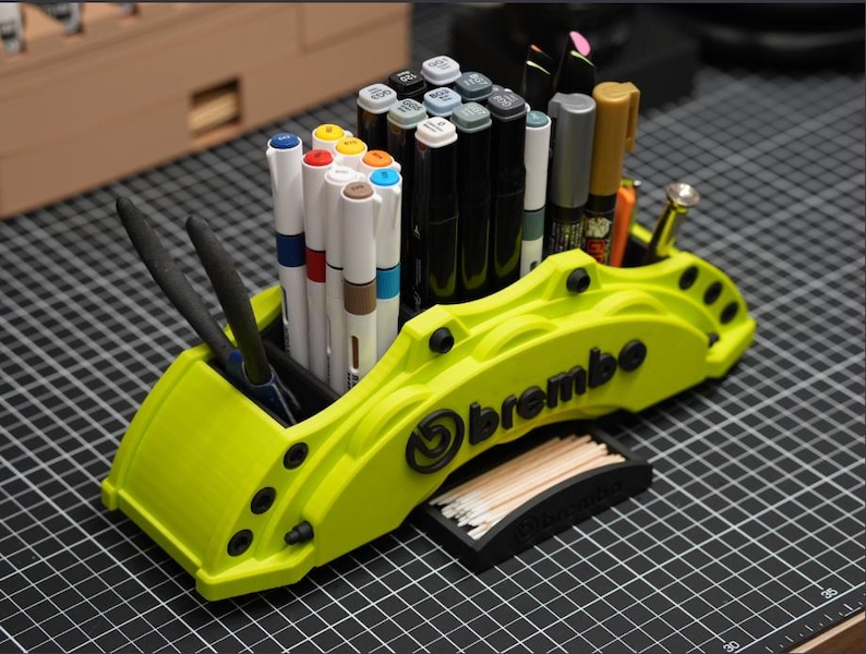 3D Printed Brembo Brake Caliper Pen Holder: Car Enthusiast Desk ...