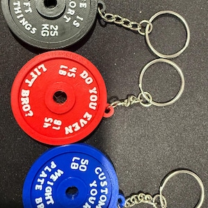 Custom Weight Plate Keychain: Personalized Gym Gift, Fitness Fan ...