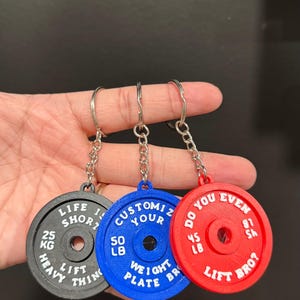Custom Weight Plate Keychain: Personalized Gym Gift, Fitness Fan ...