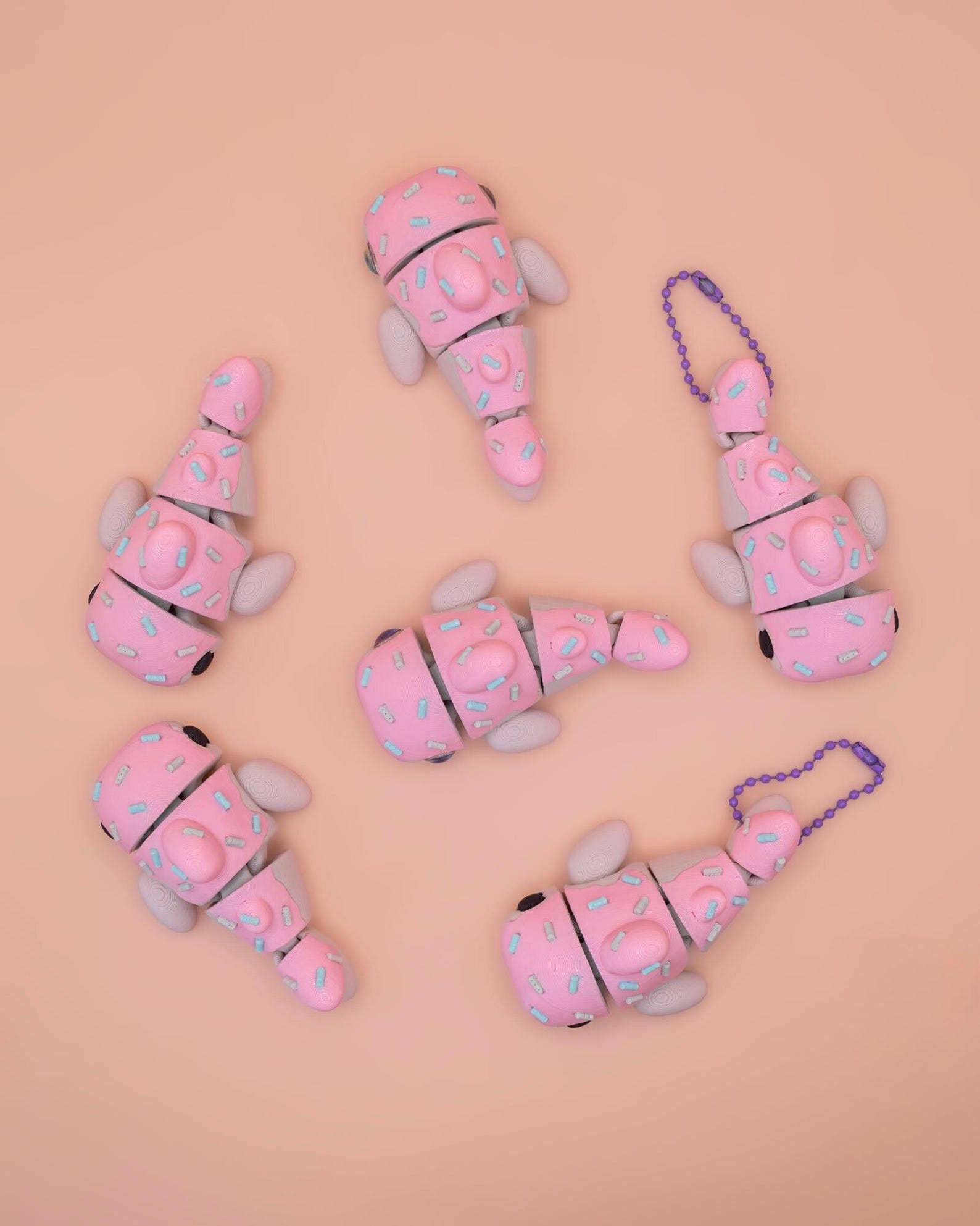 Donut Shark Flex Toy: Pink Sprinkled PLA Fidget - Etsy