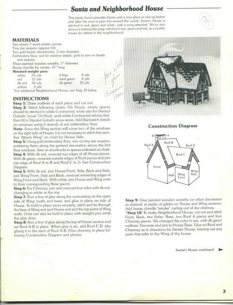 Plastic Canvas Santa Village Pattern PDF – Christmas Houses, Post ...