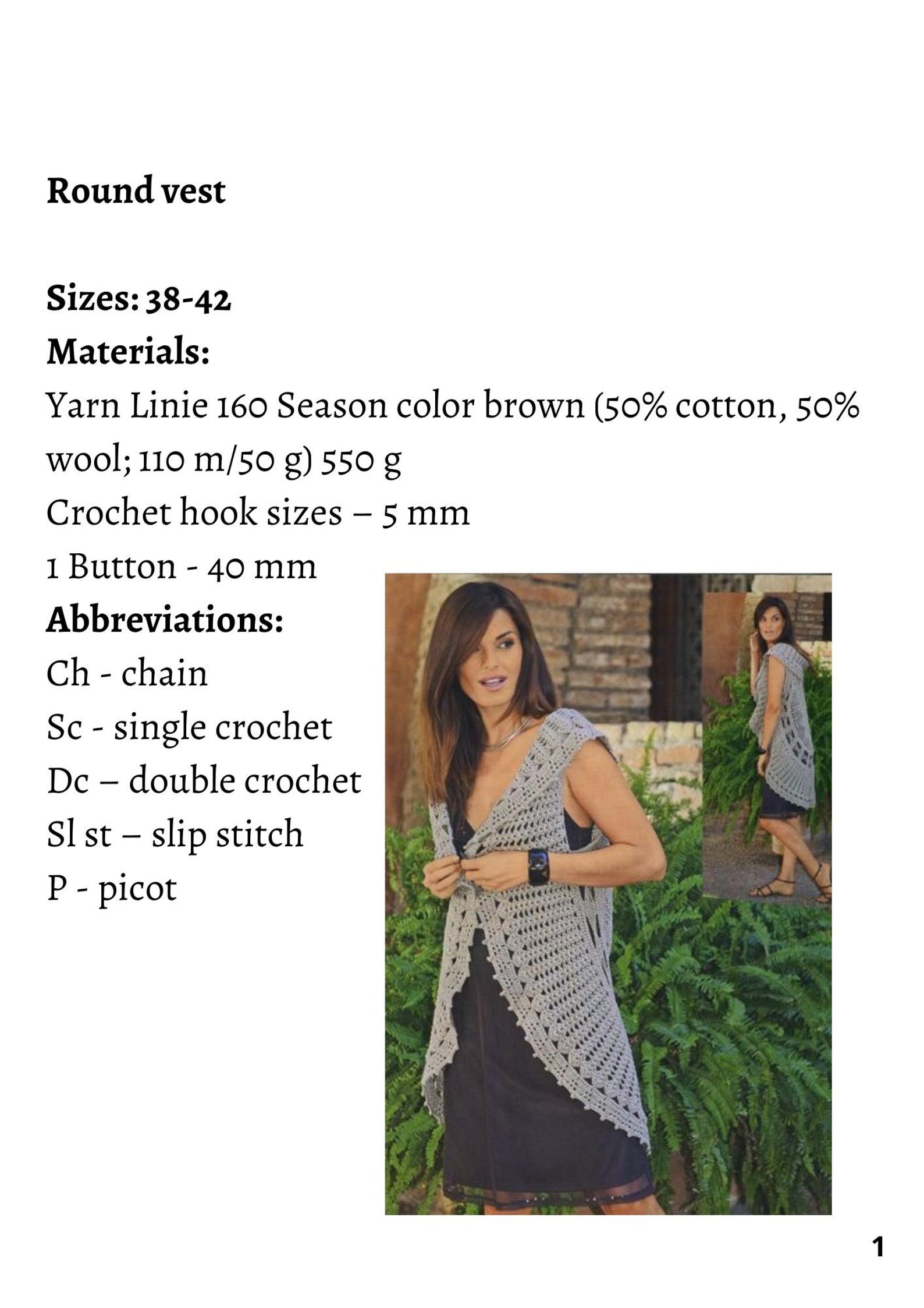 Crochet Vest Pattern PDF, Women's Boho Vest Digital Download, Easy ...