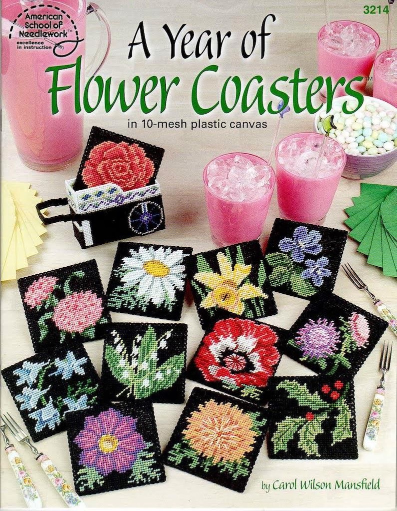 Plastic Canvas Flower Coaster Patterns – 12 Floral Designs for Every ...