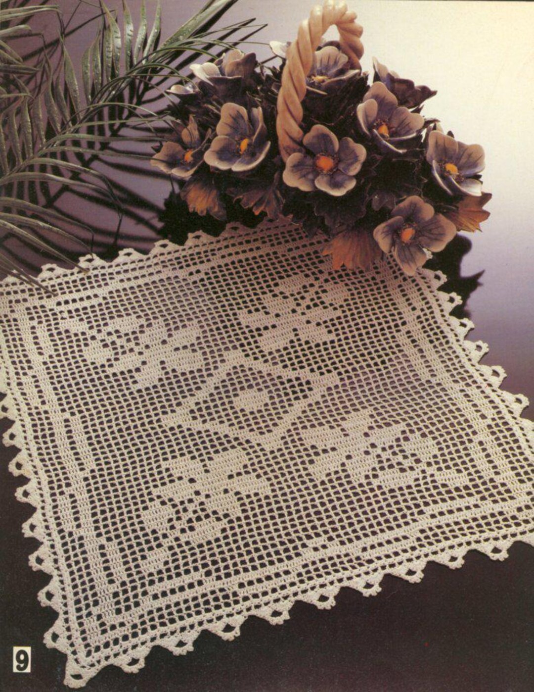 Vintage Crochet Doily Pattern: Four Leaves, Square Net (PDF) - Etsy